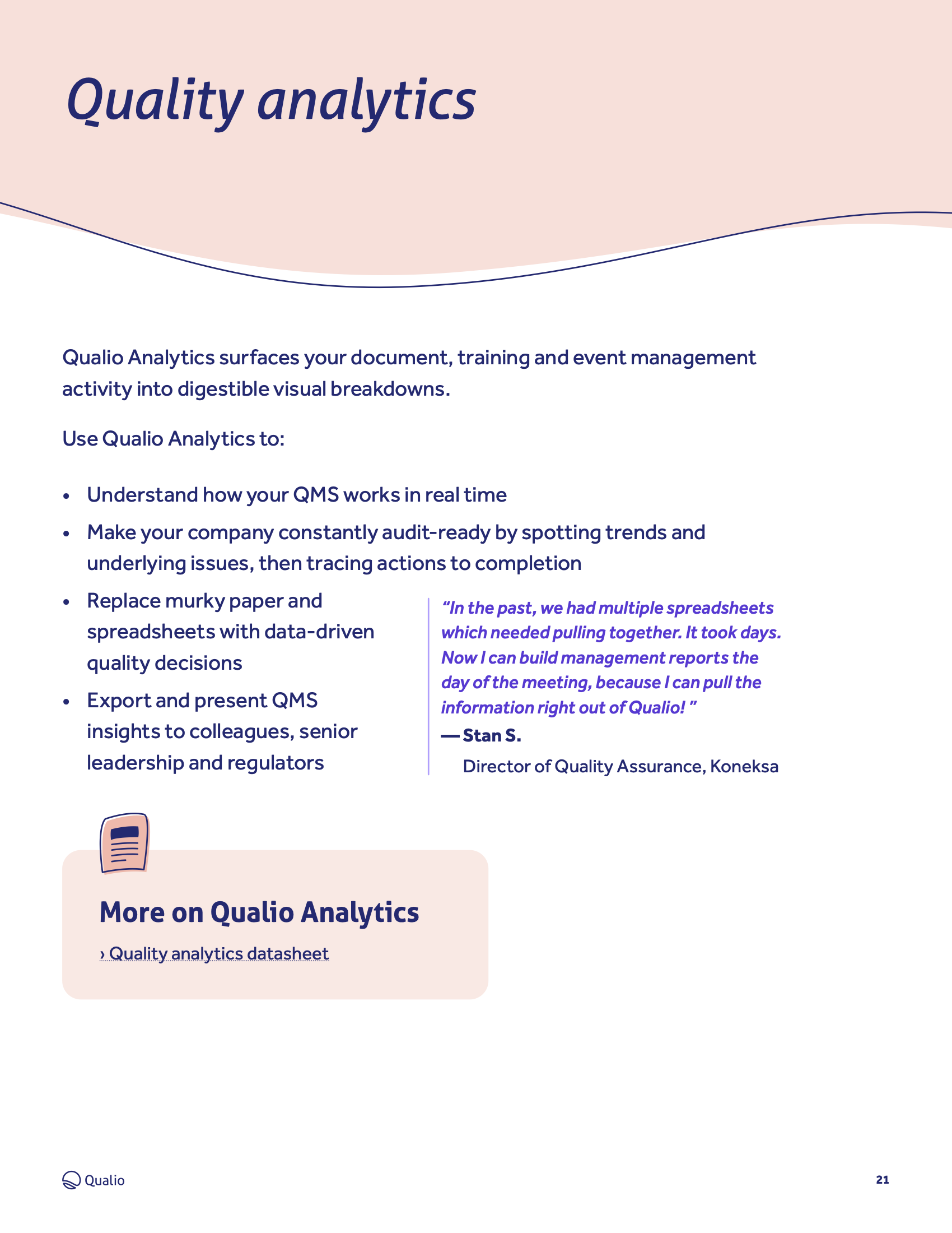 Pharmaceutical quality management software datasheet